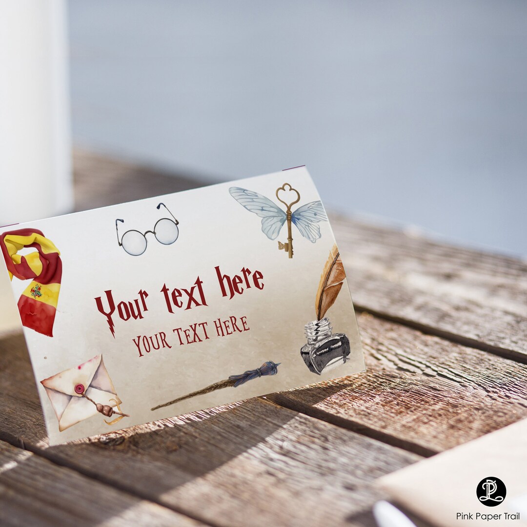 Editable School of Magic and Wizardry Party Tent Card Food Labels ...