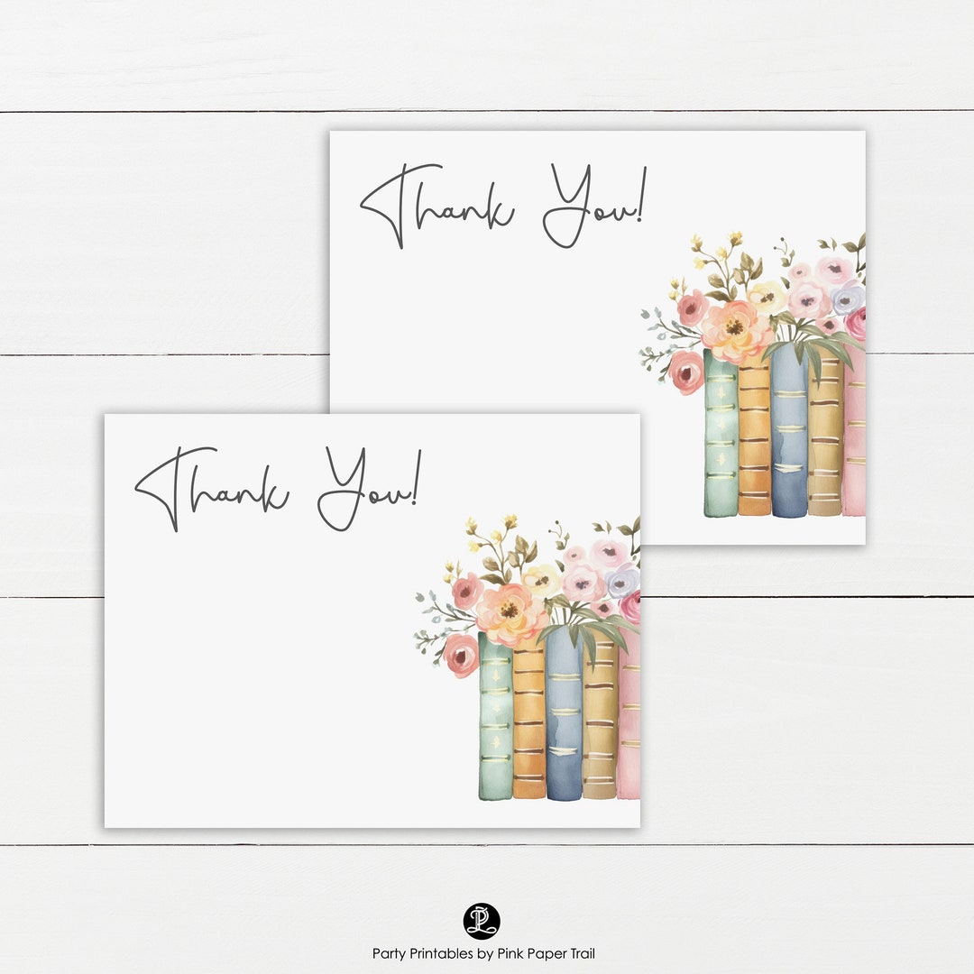Storybook Theme Thank You Card Template, A New Chapter Book Themed ...