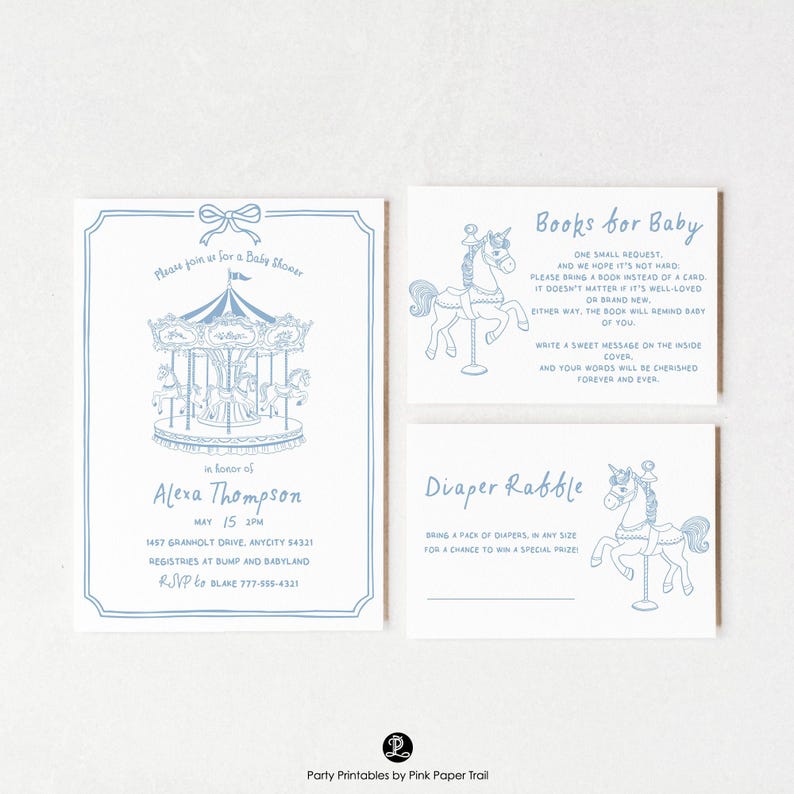 Carousel Baby Shower Welcome Sign | Editable Vintage Circus Poster Hand ...
