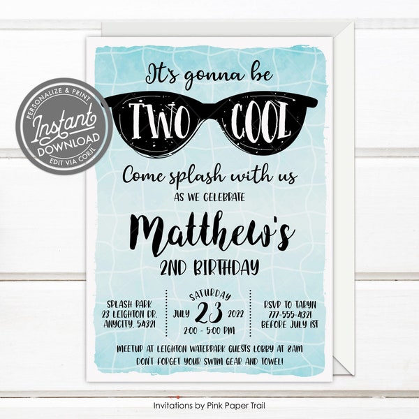 Two Cool Birthday Invitation - Etsy