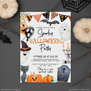 Kids Halloween Costume Party Invitation Template Printable Kids Cute ...