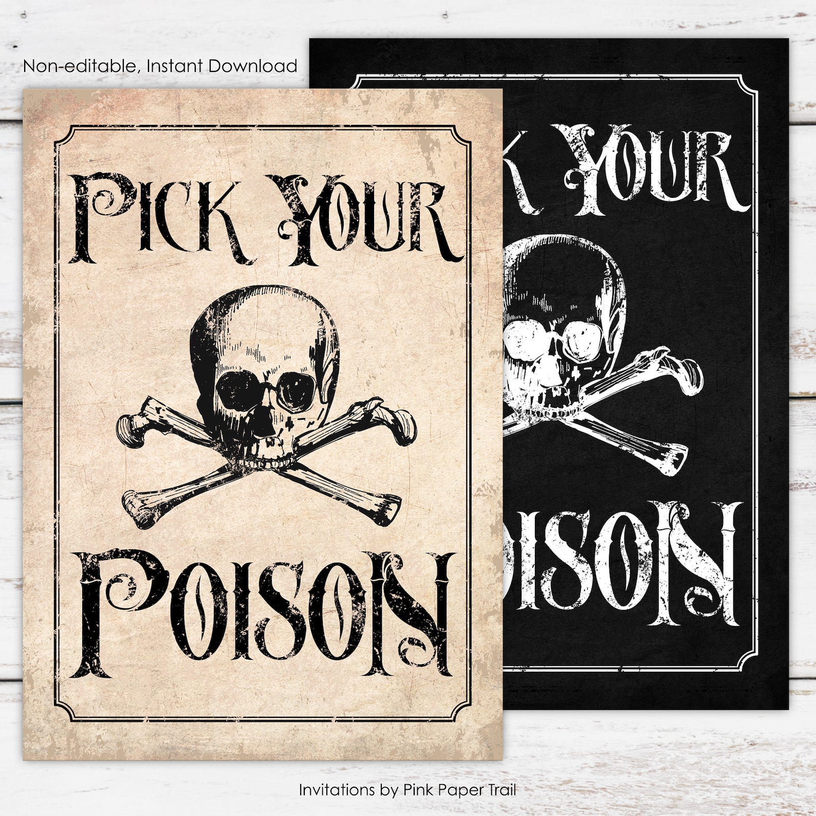 Pick Your Poison Halloween Sign Prop Decor Halloween Drink | Etsy