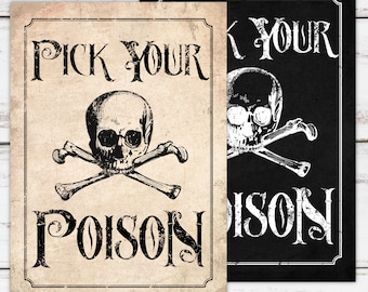 Pick Your Poison Sign - Etsy