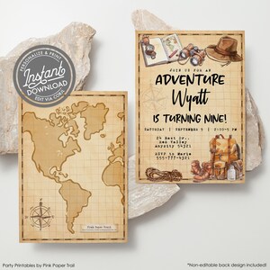 Editable Explorer Adventure Birthday Invitation Nature Park Outdoor ...