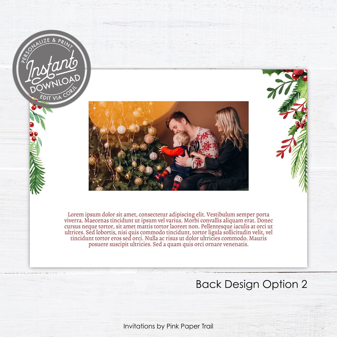 EDITABLE Christmas Photo Card Template Printable Christmas | Etsy