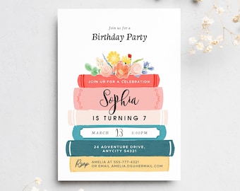 Storybook Themed Party Invitation Book Themed Birthday Invitation ...