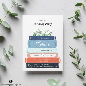 Editable Book Themed Party Invitation, Storybook Birthday Invitation ...