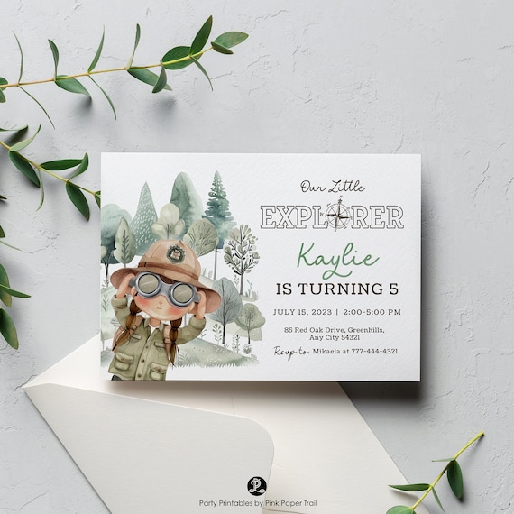 Nature Adventure Birthday Invitations Playground Adventure Birthday