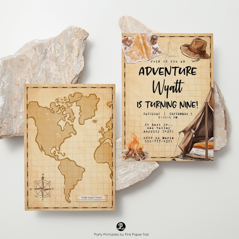 Editable Explorer Adventure Birthday Invitation Nature Park Outdoor ...