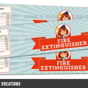 Firetruck, Fireman, Fire Engine Water Bottle Label, Print Your Own ...