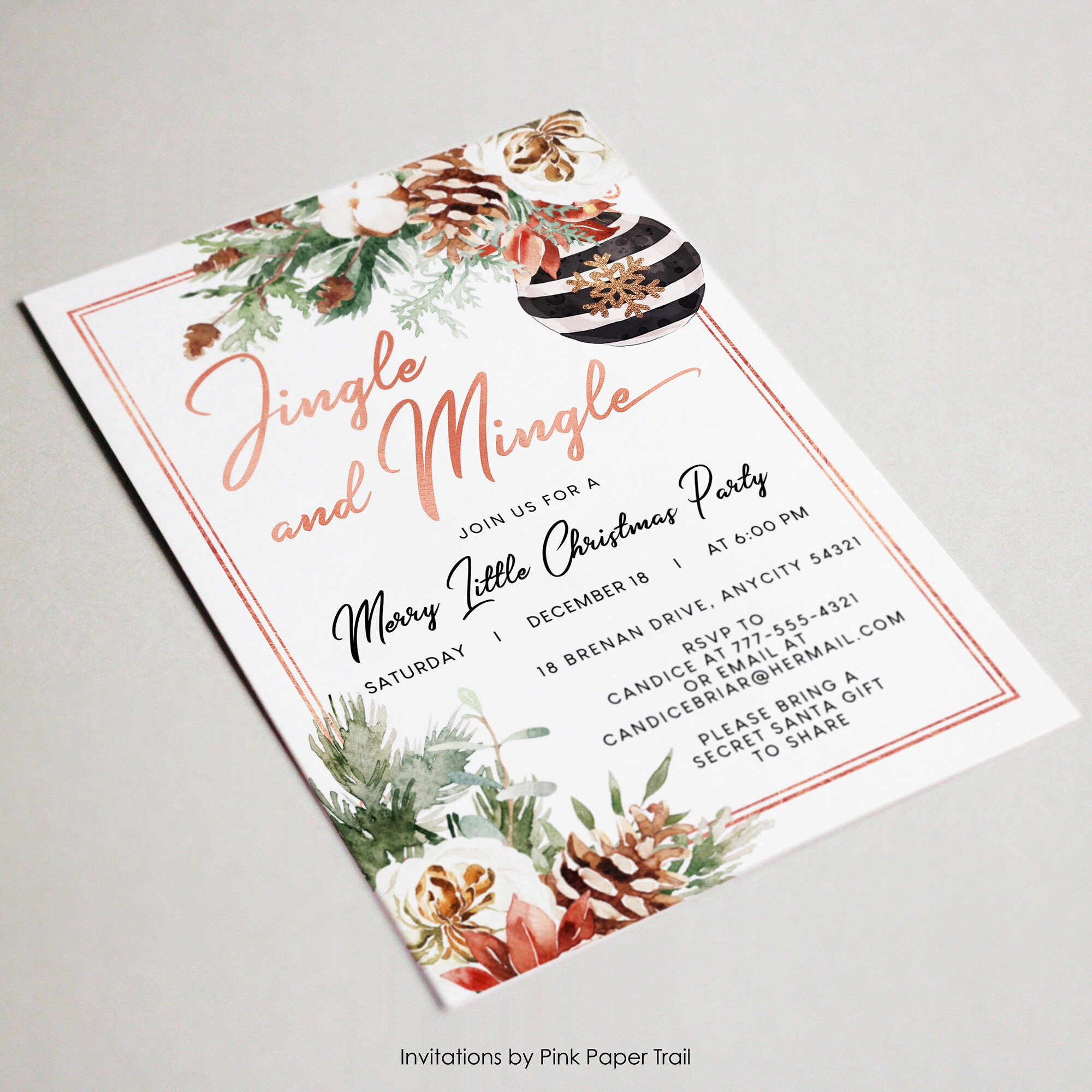 EDITABLE Christmas Party Invitation, Christmas Party Invite, Christmas ...