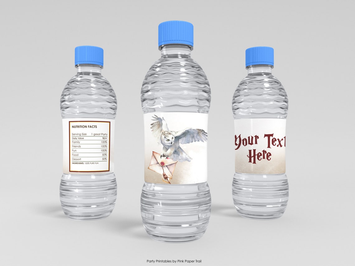 Editable School of Magic Water Bottle Label, Magic School of Wizards ...