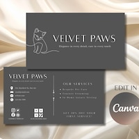 Pet Sitting Business Card | Editable Canva Template - Etsy