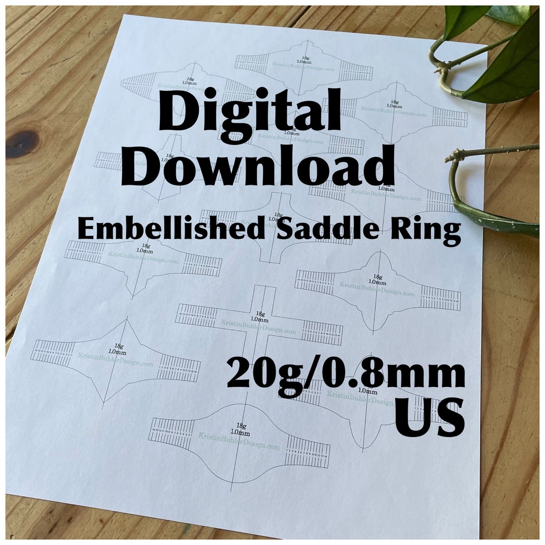 Ring Blank Template—us Sizes—20g/0.8mm—embellished Saddle Ring ...