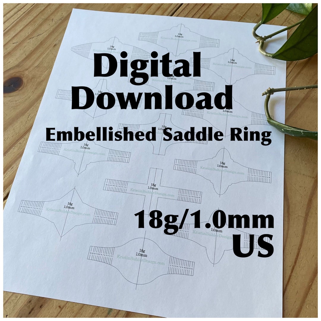 Ring Blank Template—us Sizes—18g/1mm—embellished Saddle Ring—metalsmith ...