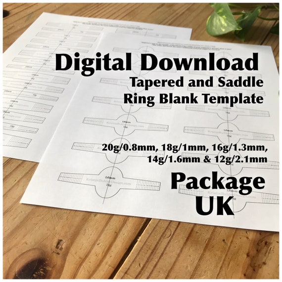 Ring Blank Template PACKAGEUK Sizesbuy Four Get One Free - Etsy