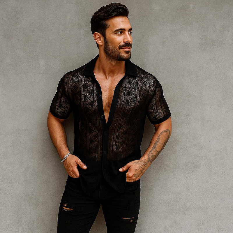 Marble Palm See Through Shirt - Etsy Canada