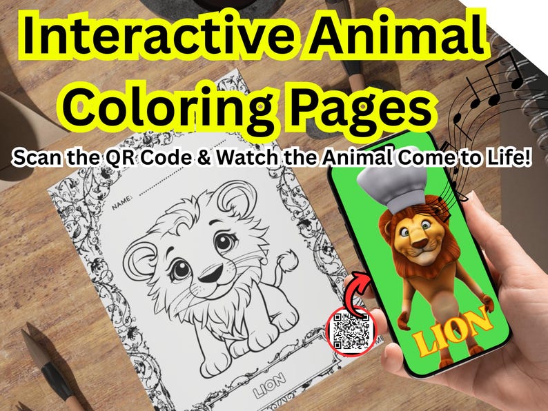 Interactive Animal Coloring Pages for Kids | QR Code Learning ...
