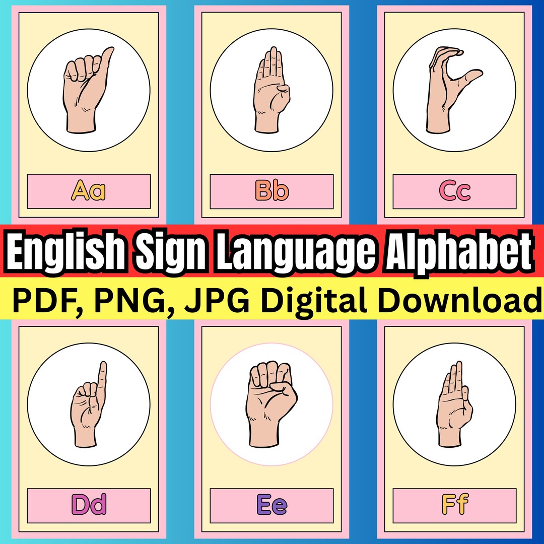 English Sign Language Alphabet Posters – ASL Alphabet Printable Wall ...
