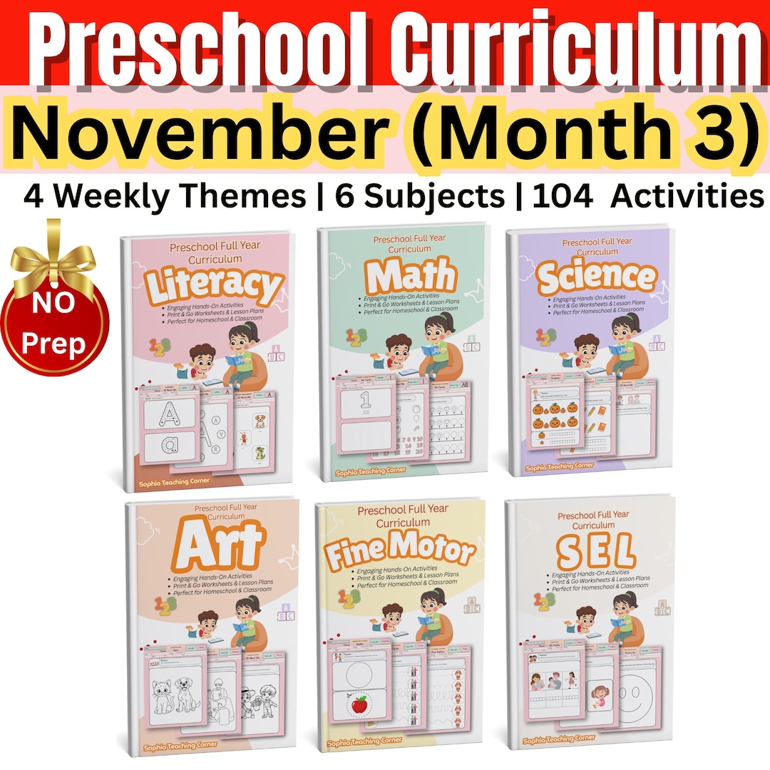 Preschool Curriculum November | 4 Weeks of Lesson Plans | Community ...