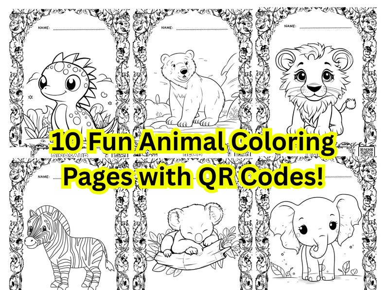 Interactive Animal Coloring Pages for Kids | QR Code Learning ...