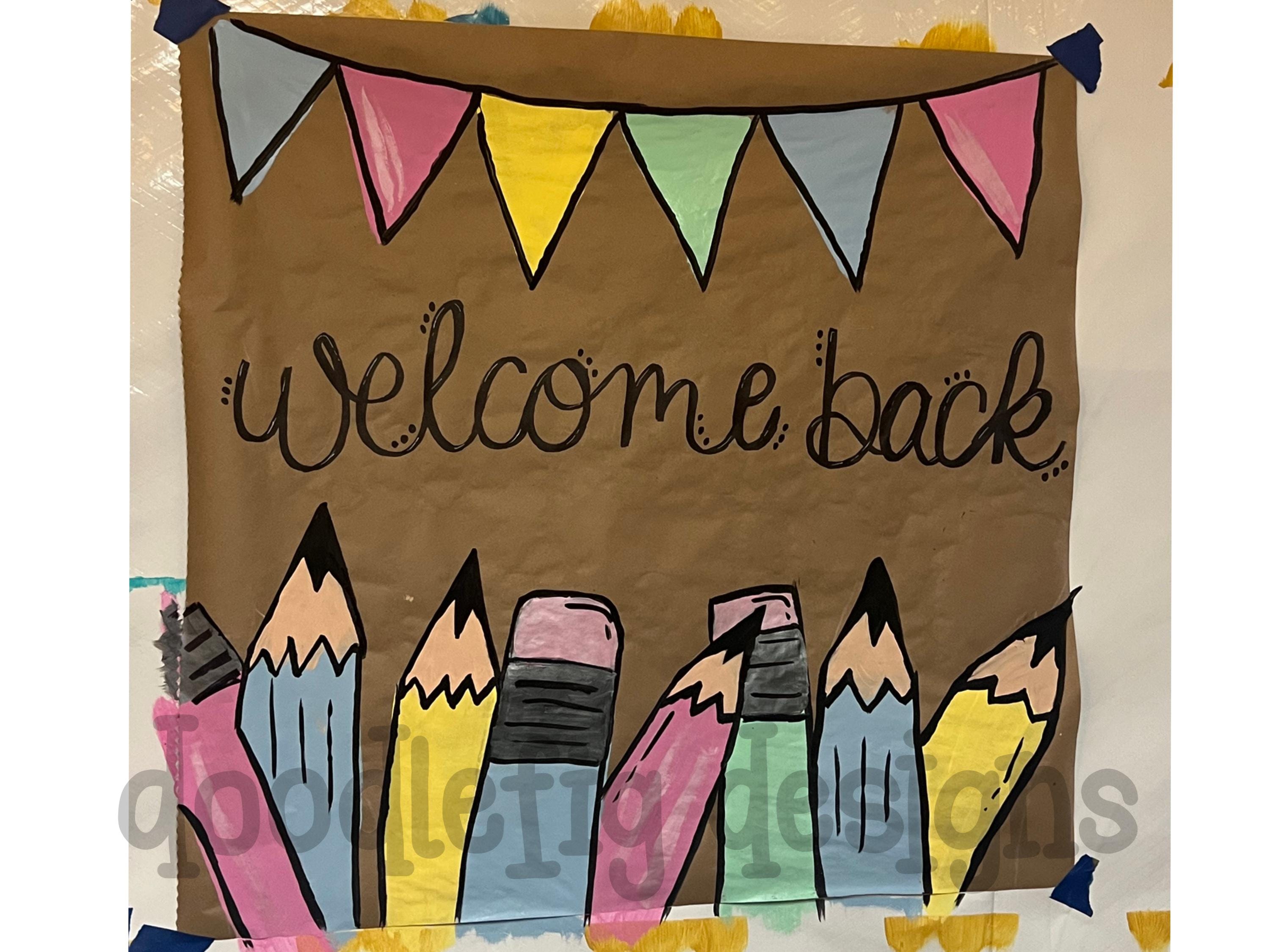 Welcome Back - School - Hand Painted Banner - Back to School Banner ...