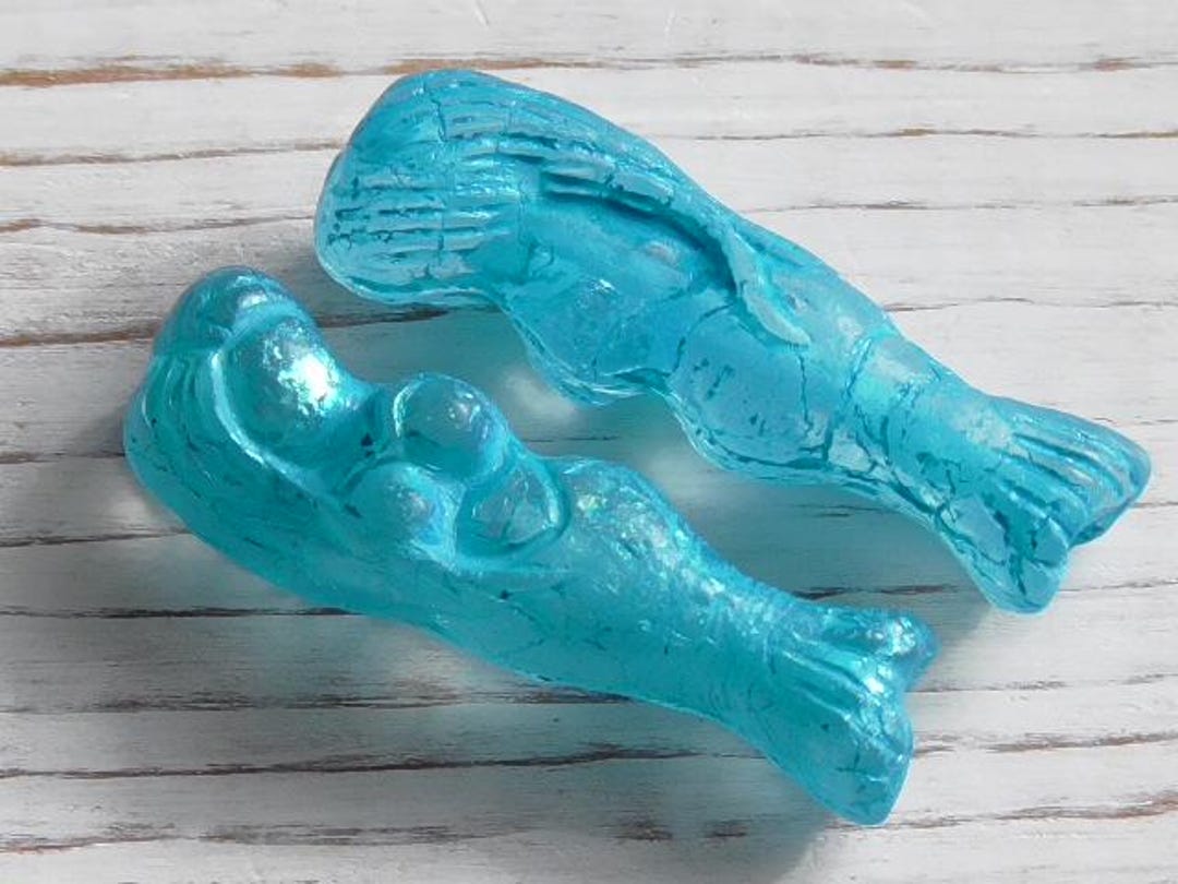 2 - Czech 25x7mm Translucent Matte Clear, Aqua Blue Wash & AB Glass ...