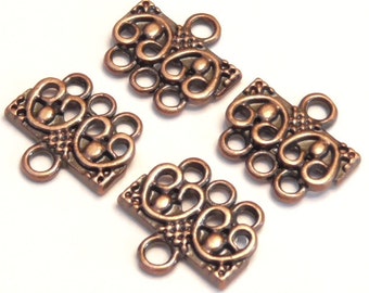 8 Pieces Antique Brass Tone Base Metal Multiple Hole - Etsy