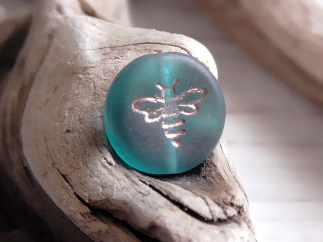 6 - 12mm Czech Honey Bee Translucent Matte Teal Blue Metallic Copper ...