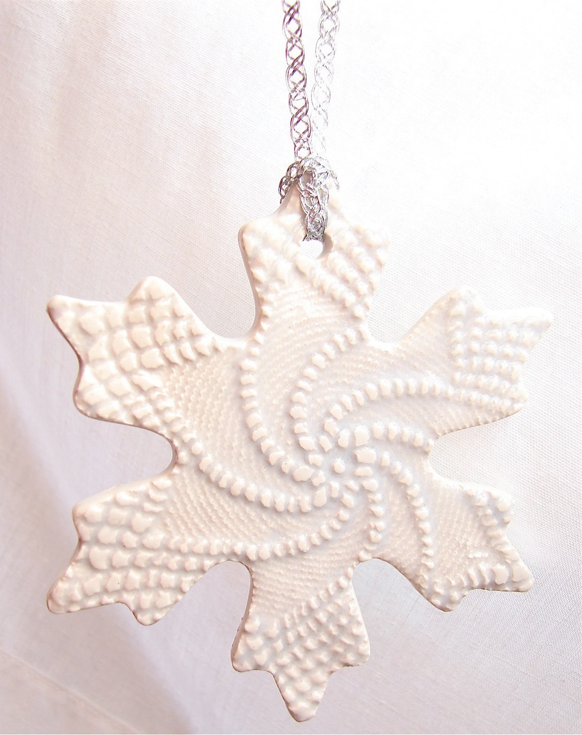 Ceramic Christmas Snowflake Keepsake Snowflake Ornament - Snowflake ...