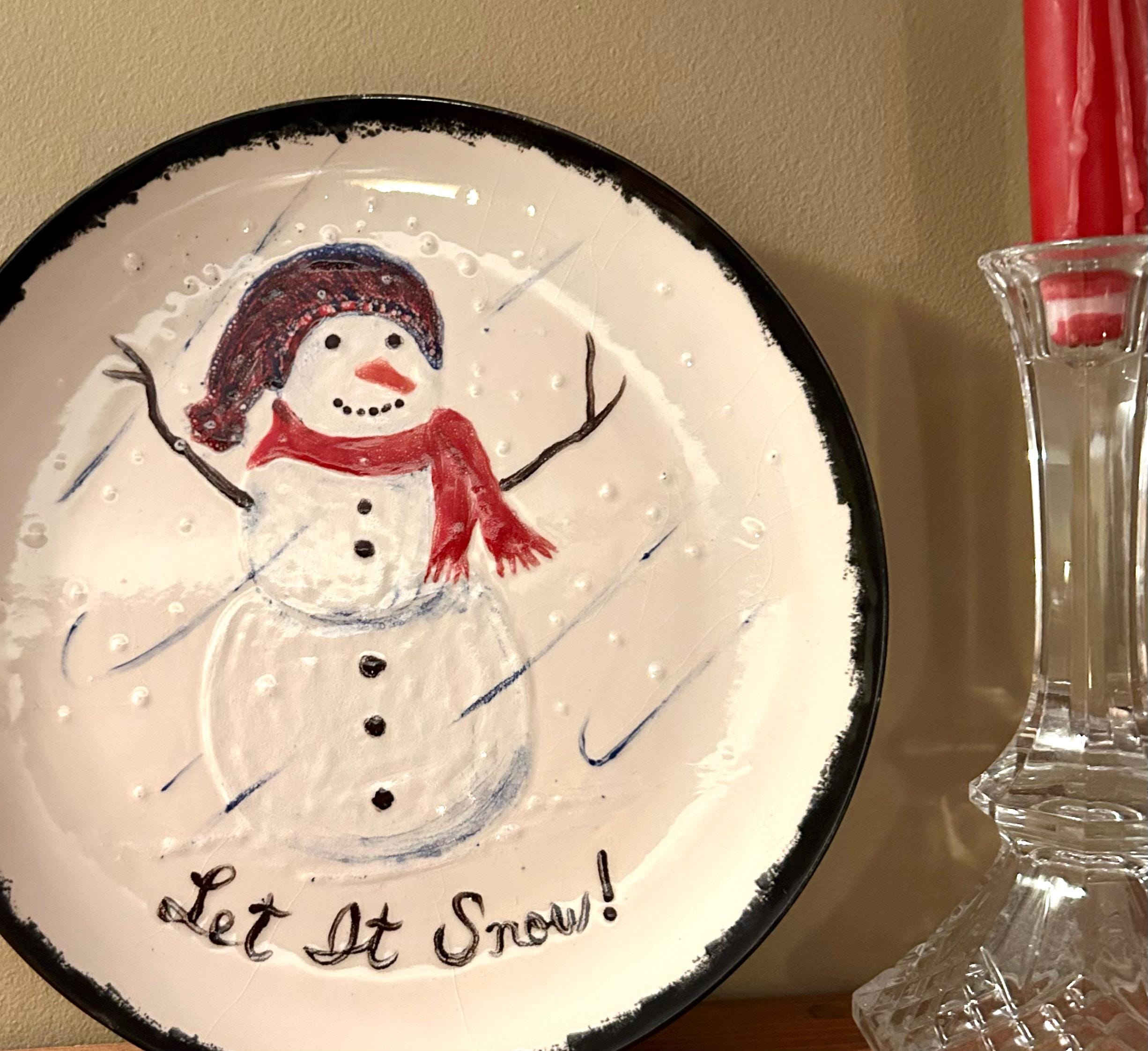 Snowman Hanging Plate Decorative Holiday Winter Plate - Etsy