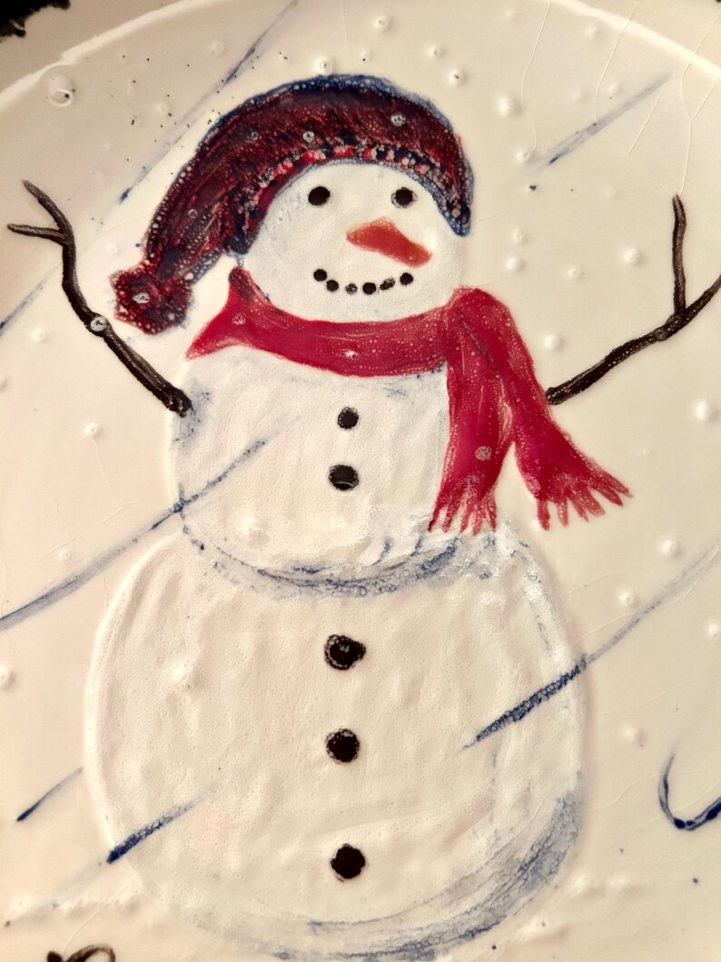 Snowman Hanging Plate Decorative Holiday Winter Plate - Etsy