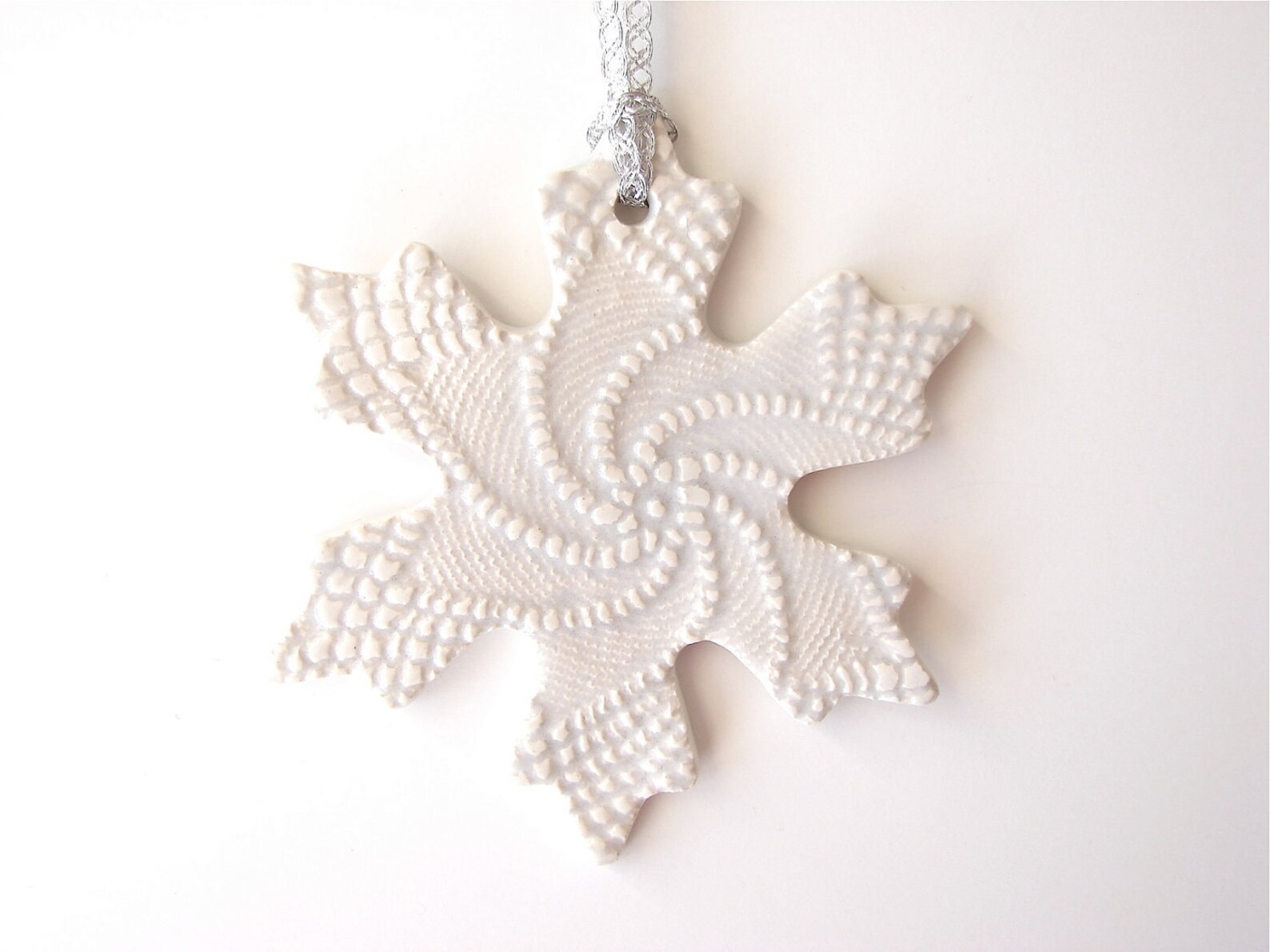 Ceramic Christmas Snowflake Keepsake Snowflake Ornament - Snowflake ...