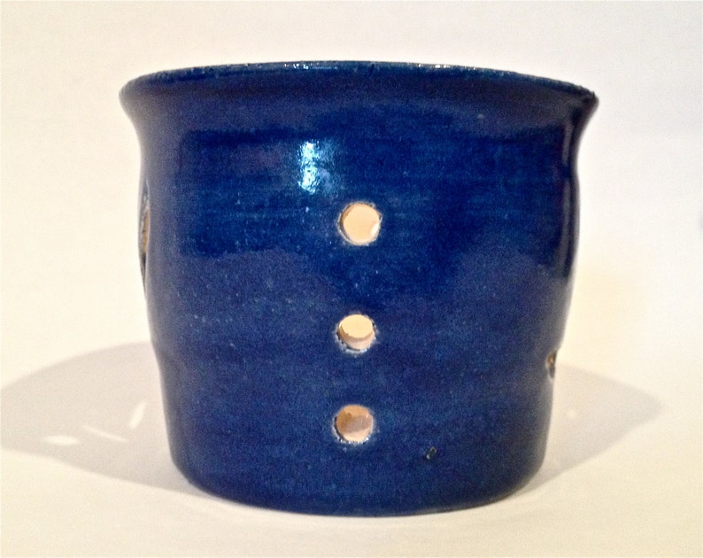 Tea Light Blue Luminary Wheel Thrown - Etsy