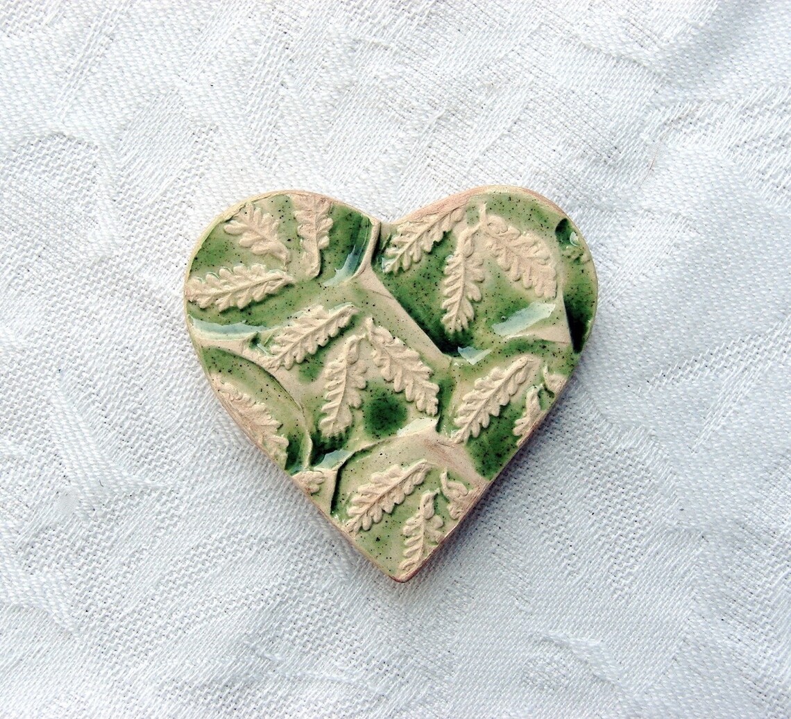 Green Leaf Heart Pins - Etsy