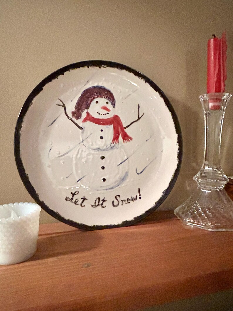 Snowman Hanging Plate Decorative Holiday Winter Plate - Etsy