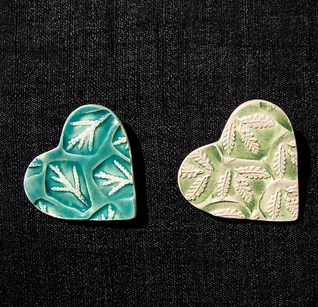 Green Leaf Heart Pins - Etsy
