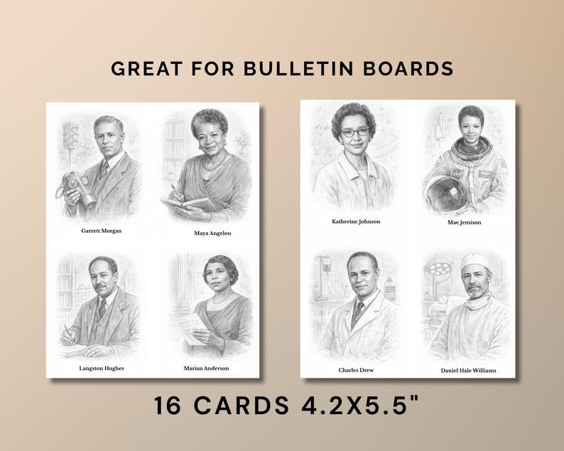 Black History Pioneers Flashcards | Hand-drawn African American ...