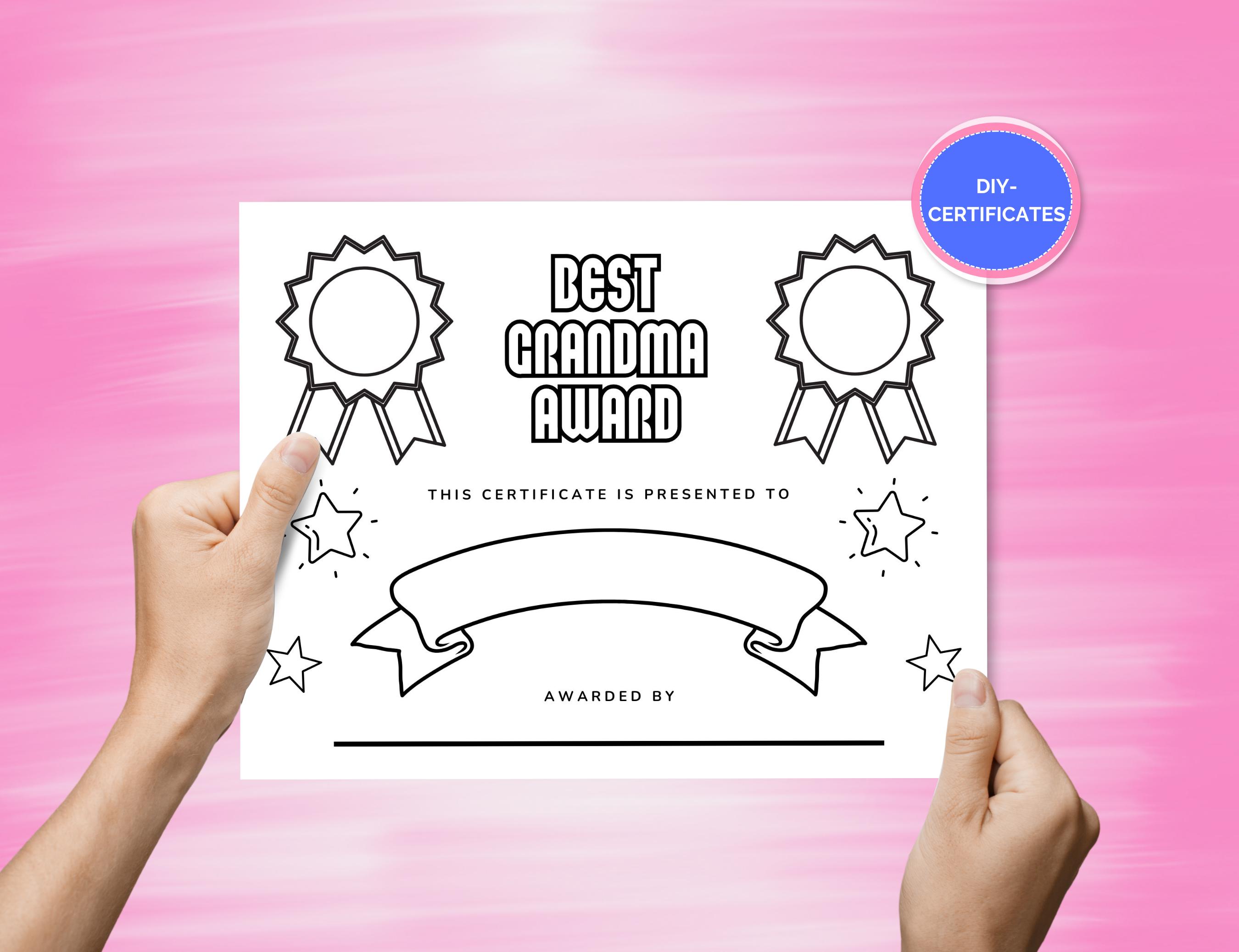 Grandparents Day Love Kit: Coloring Pages & Award Certificates for Kids ...