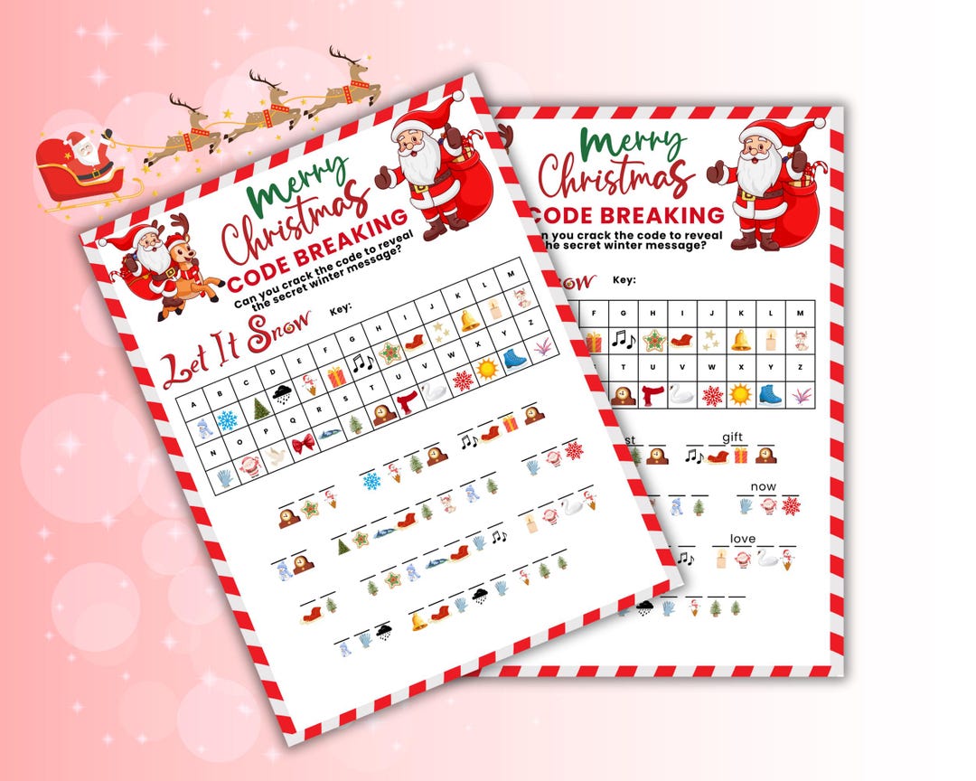 Santa Secret Message Puzzle | Printable Christmas Crack the Code Game ...