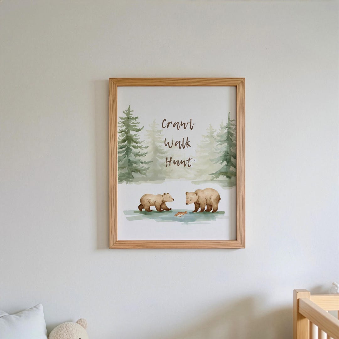 Christian Hunting Nursery Gallery Wall Print Set, Duck Deer Bass Kids ...