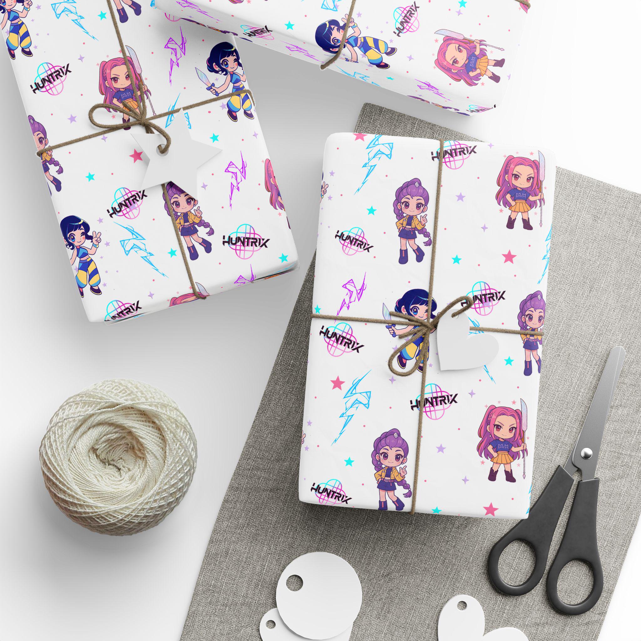 K-pop Demon Hunter Anime Wrapping Paper | Cute Chibi Gift Wrap | Kawaii ...