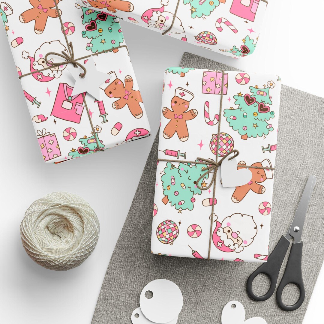 Christmas Wrapping Paper for Healthcare Workers, Medical Holiday Gift ...