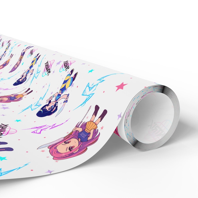 K-pop Demon Hunter Anime Wrapping Paper | Cute Chibi Gift Wrap | Kawaii ...