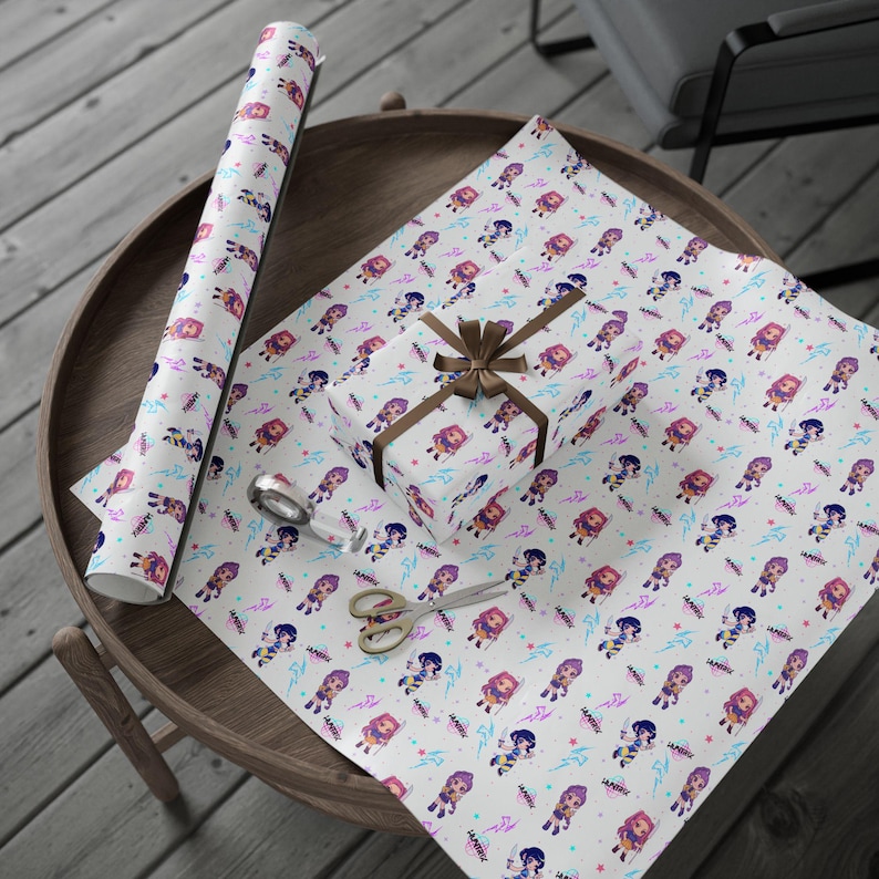 K-pop Demon Hunter Anime Wrapping Paper | Cute Chibi Gift Wrap | Kawaii ...