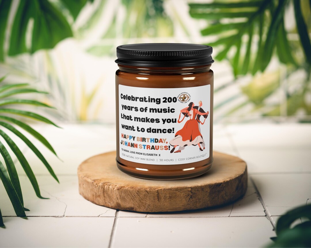 Johann Strauss 200th Anniversary Candle | Classical Music Gift - Etsy