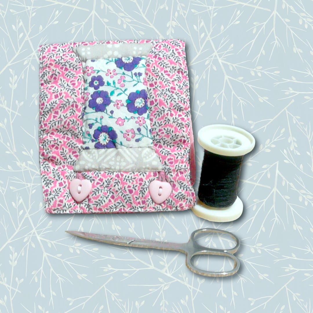 Hand-sewn Liberty Needle Case With Patchwork Motif for Sewing Pins and ...