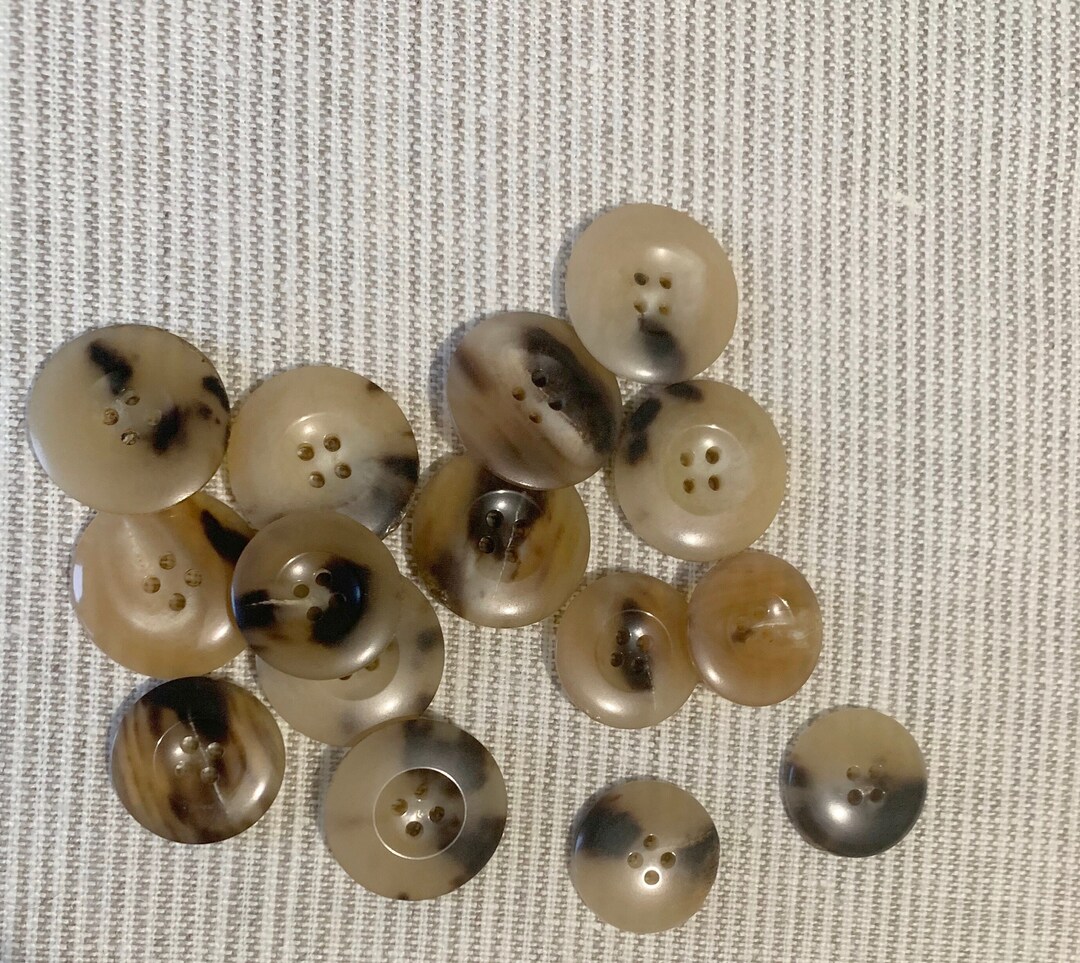 Real Horn 5 Buttons, 22mm Smooth Vintage Natural Buttons, Sewing ...