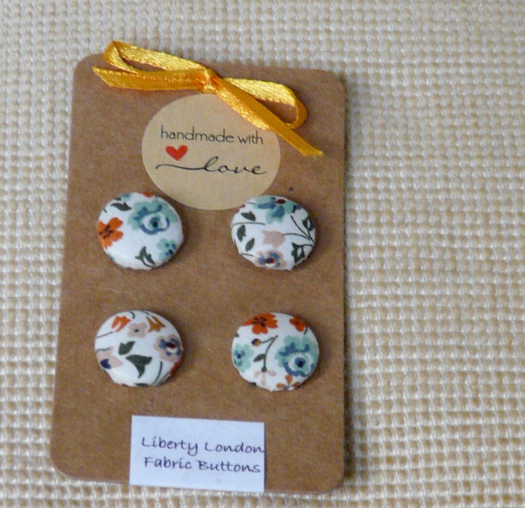 Liberty Fabric Buttons: Handmade Floral Shank Buttons, 15mm, Sewing ...