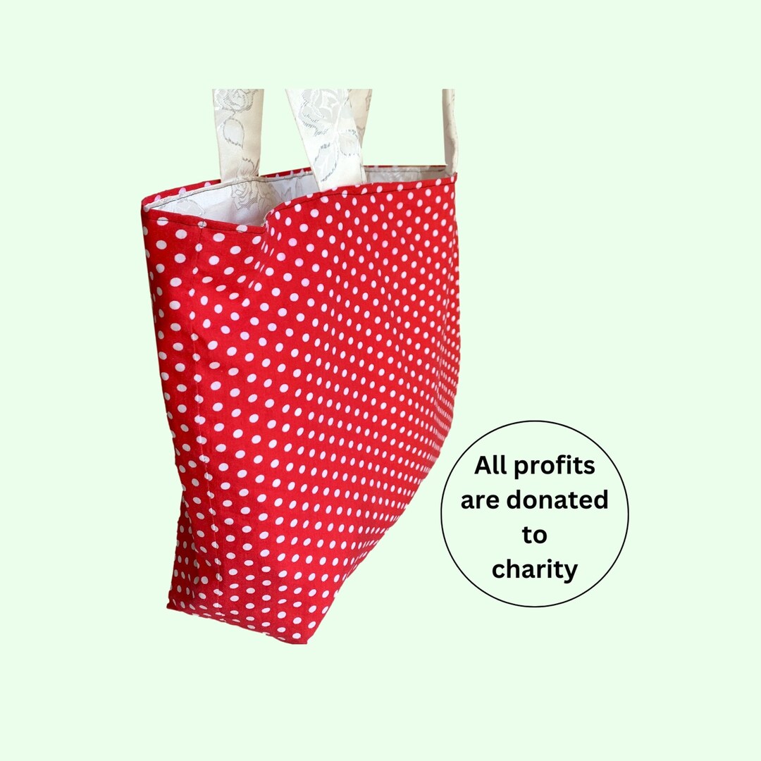 Red Spotty Tote Shopper Large Cross Body Shoulder Bag Polka - Etsy